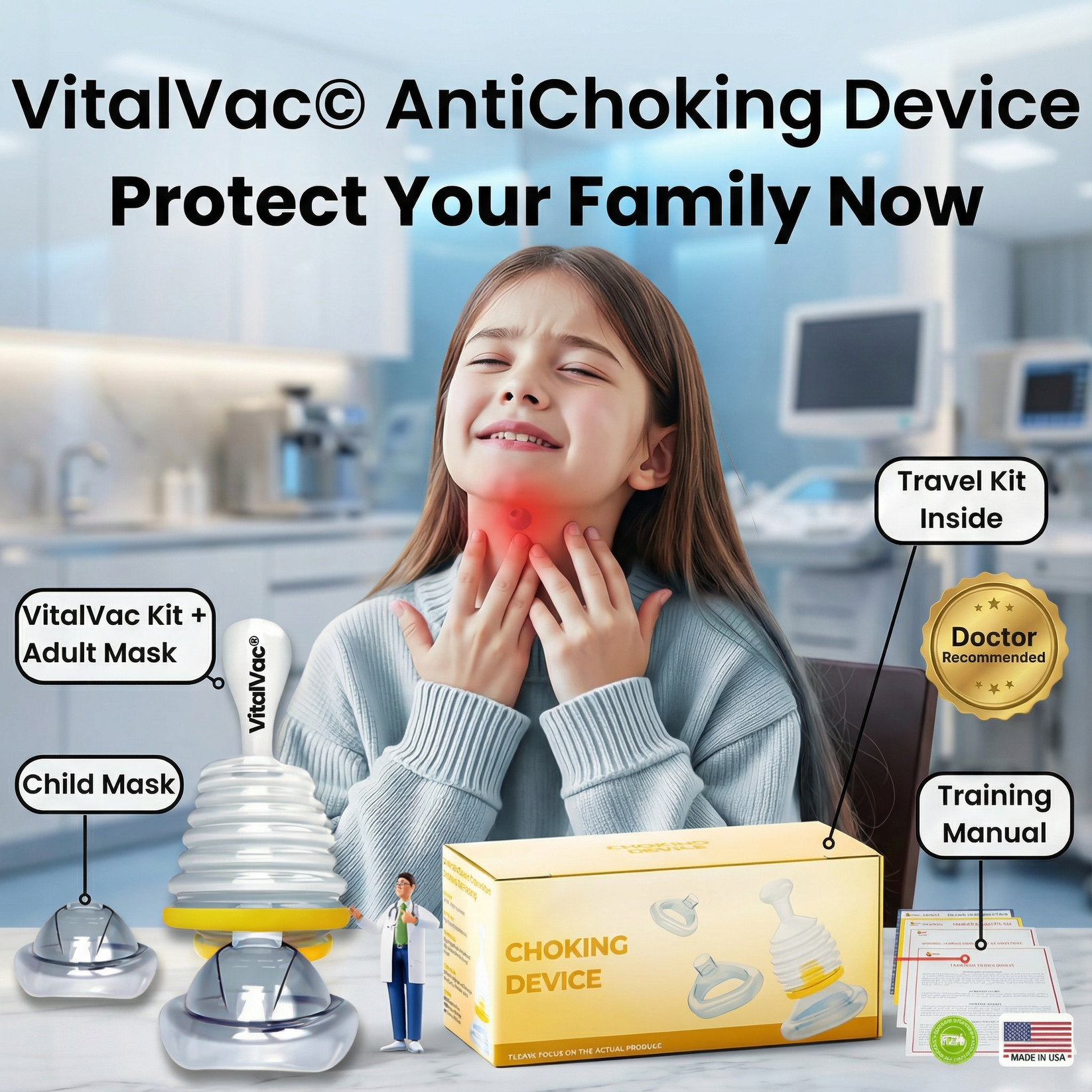 VitalVac®— Family Choking Emergency Device (Kid + Adult Set) – First ...